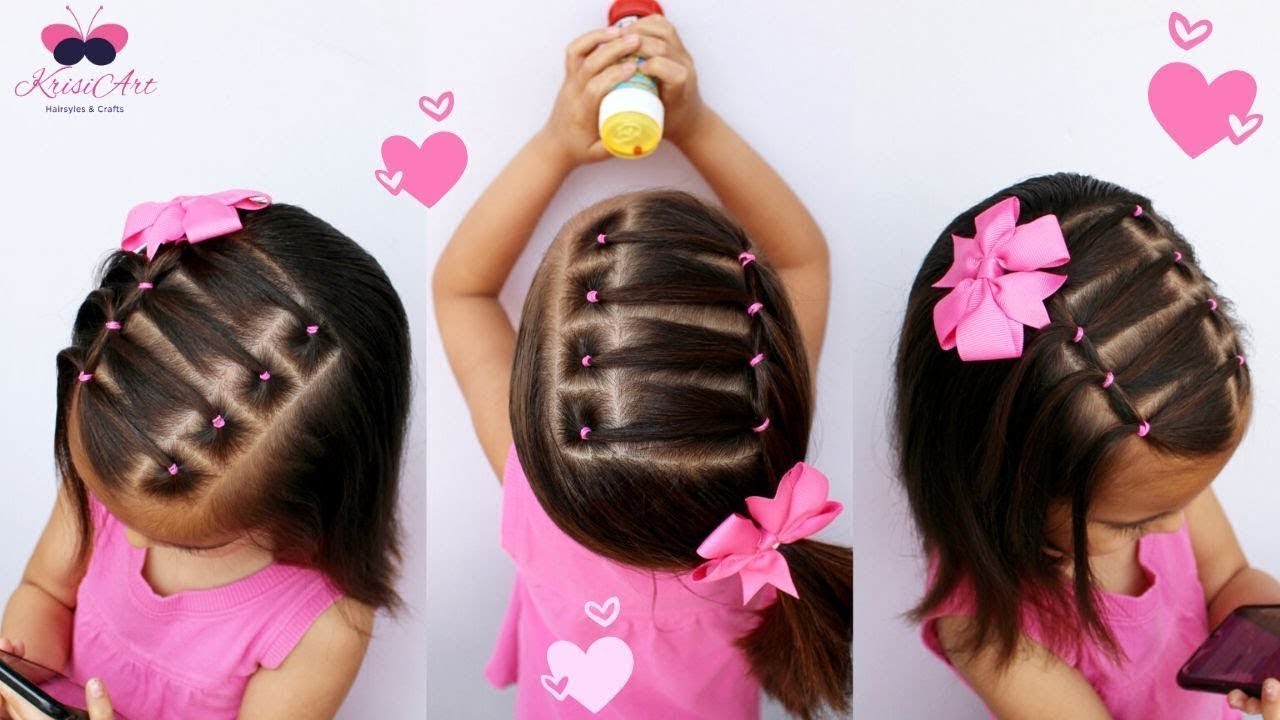 30 peinados con ligas súper lindos para niñas con cabello corto ...